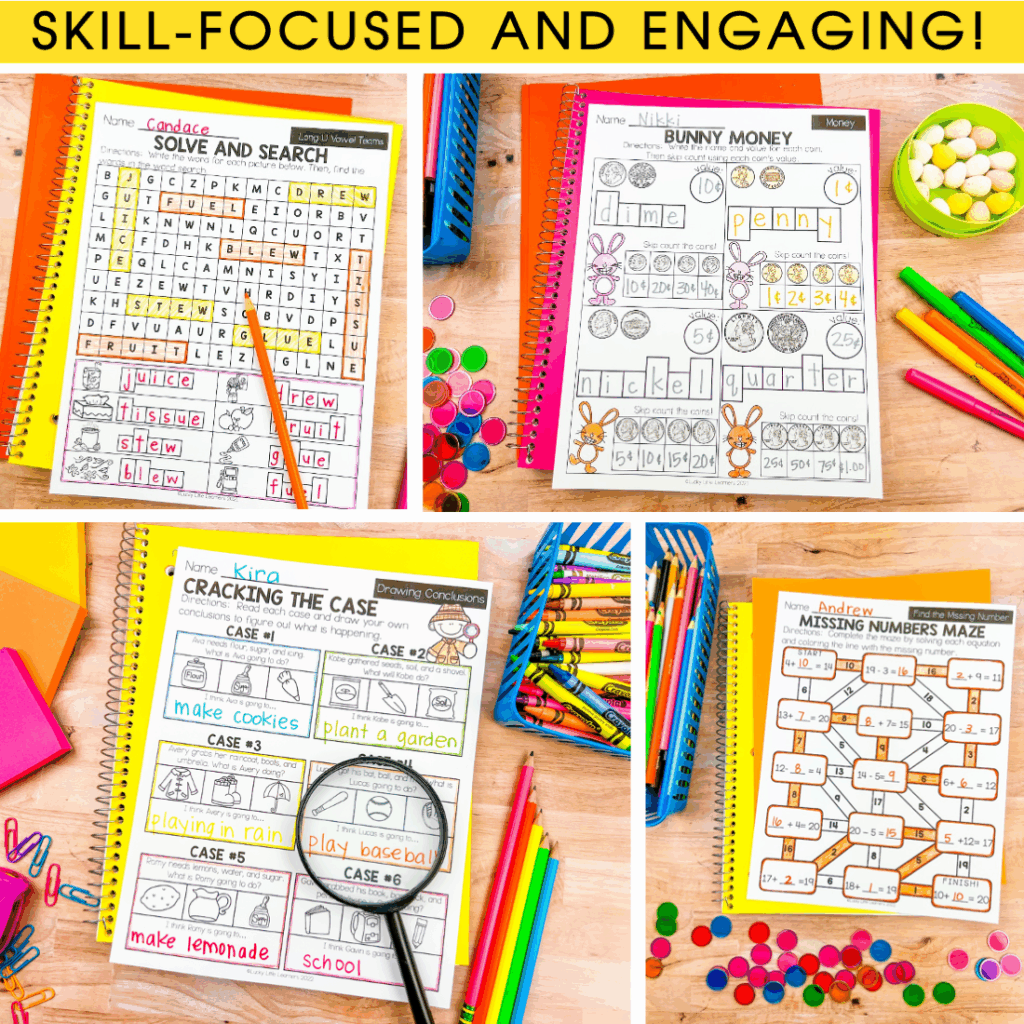 1st Grade Spring Early Finisher Packet - Lucky Little Learners