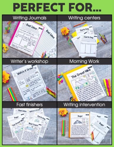 April Writing Pages for 1st and 2nd Grade - Lucky Little Learners