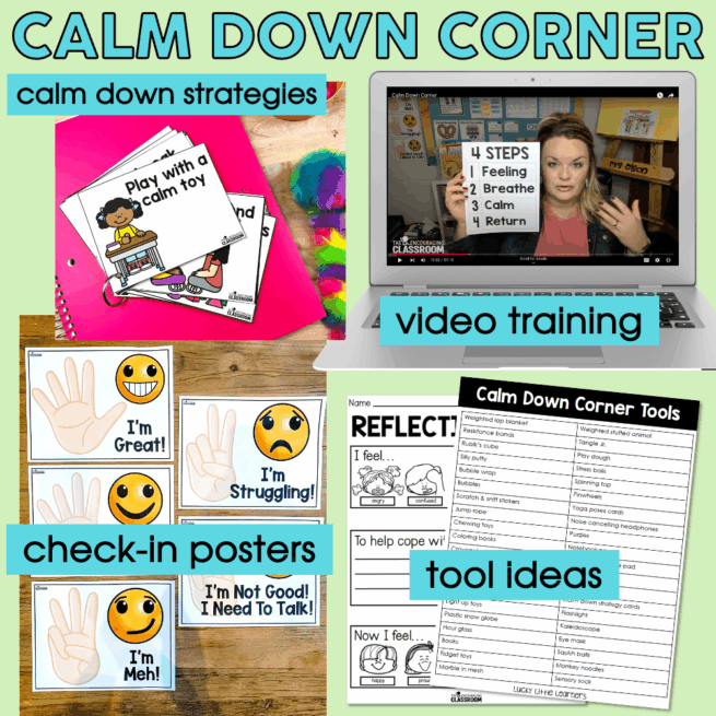 Breathing Exercises Cards and Calm Down Corner Kit | Calming Strategies ...