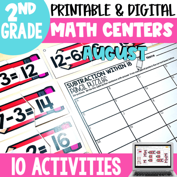 April Math Centers and Activities for 2nd Grade - Lucky Little Learners