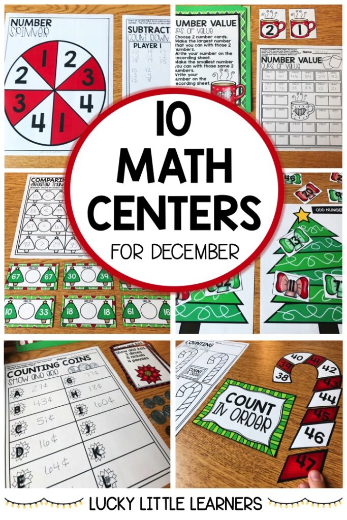 December Math Centers and Activities for 1st Grade - Lucky Little Learners