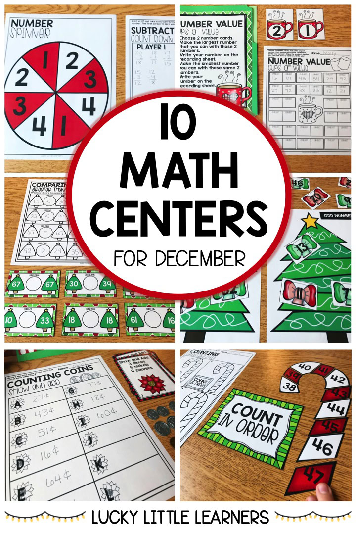 December Math Centers and Activities for 1st Grade - Lucky Little Learners
