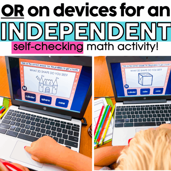 Kindergarten Digital Math Toothy Task Cards Bundle - Lucky Little Learners