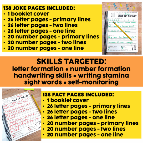 Handwriting Practice - Jokes and Facts - Lucky Little Learners