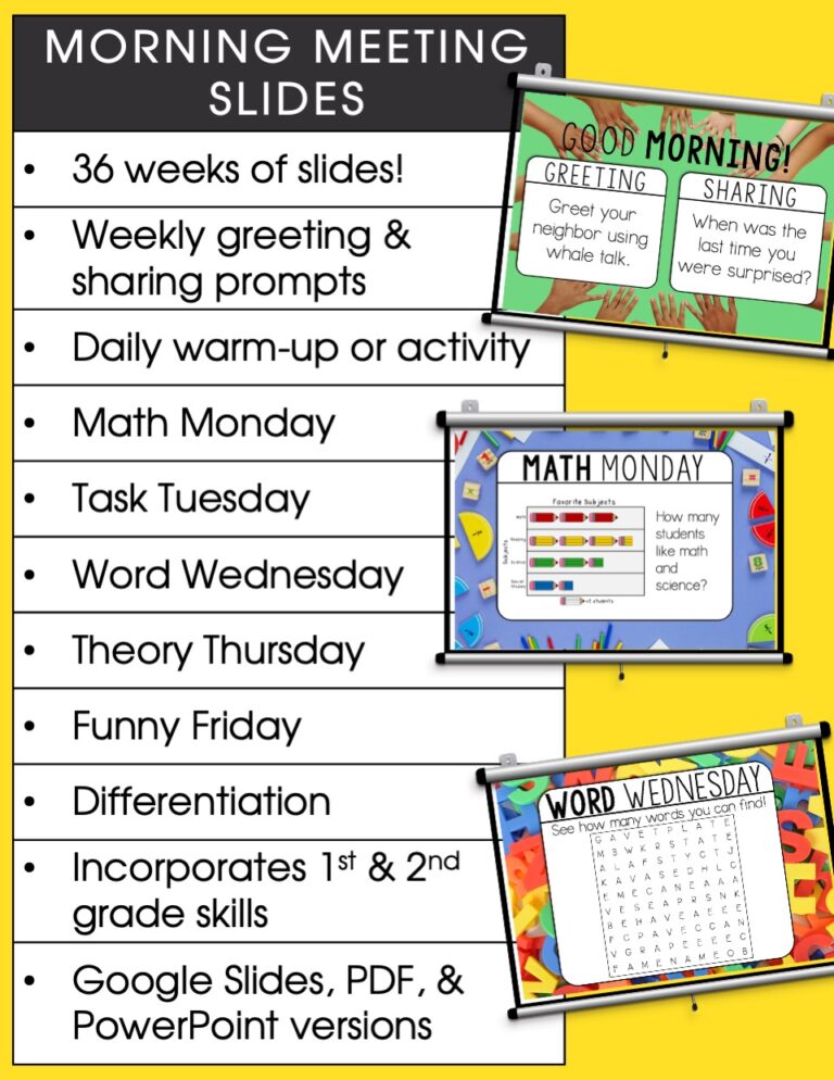 Morning Meeting Slides - Lucky Little Learners