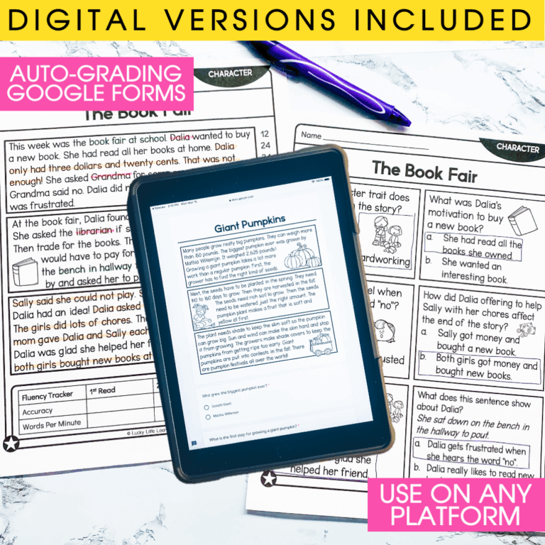 Reading Comprehension Passages Bundle - Lucky Little Learners