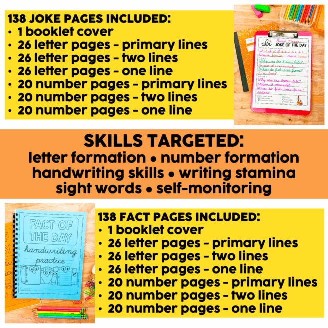 Cursive Handwriting Practice - Jokes and Facts - Lucky Little Learners