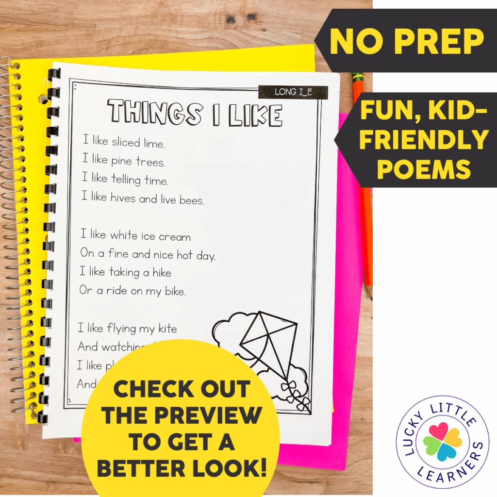 Phonics Poems With Activities - Lucky Little Learners