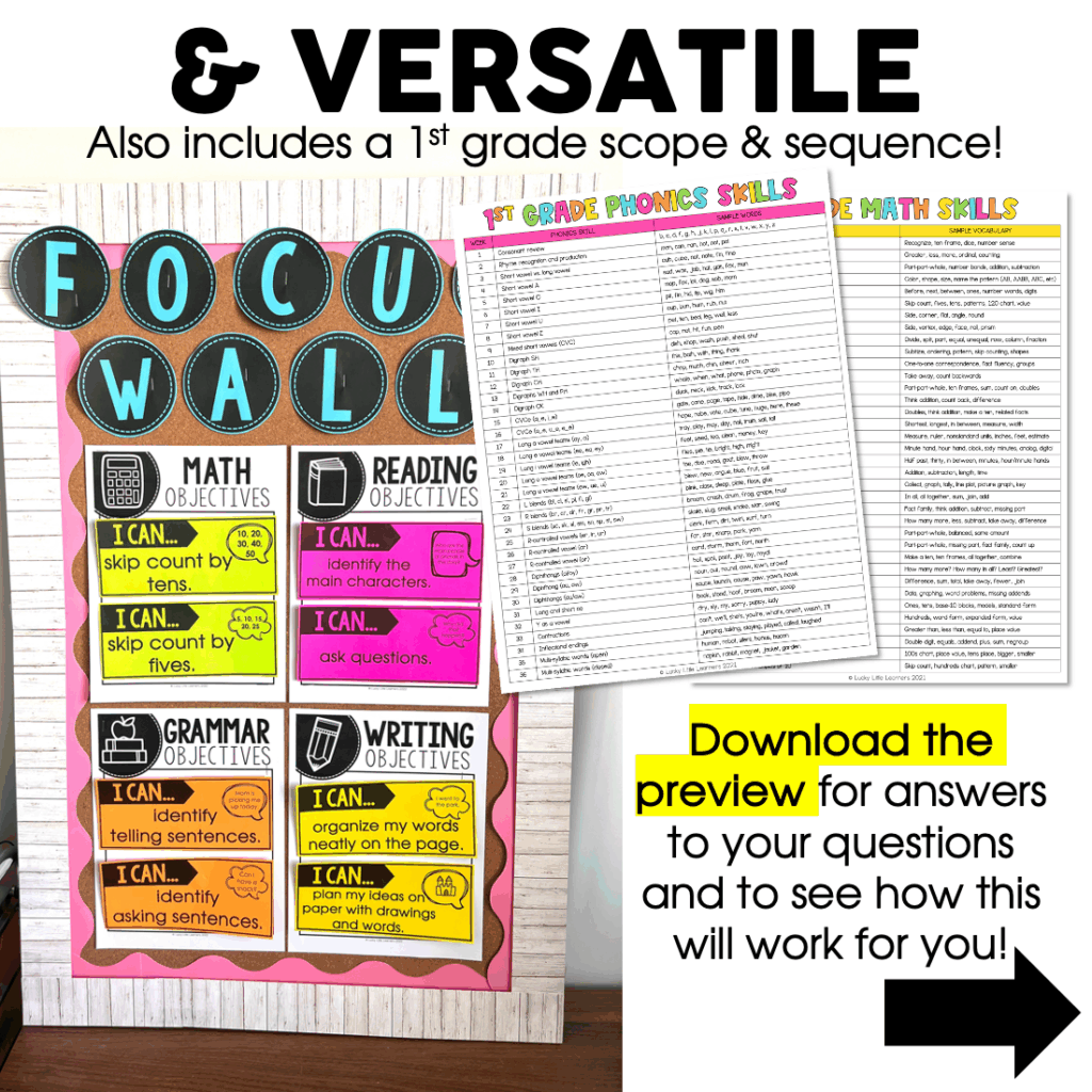 1st Grade I Can Statements - Lucky Little Learners
