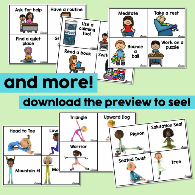 Breathing Exercises Cards and Calm Down Corner Kit | Calming Strategies ...