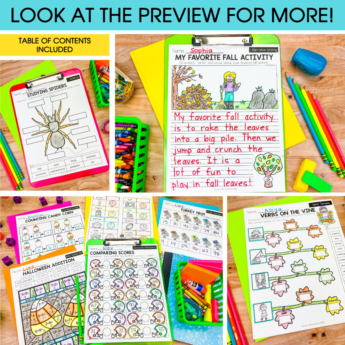 Early Finishers 1st Grade Packets | Fall Math and ELA Review Packets ...