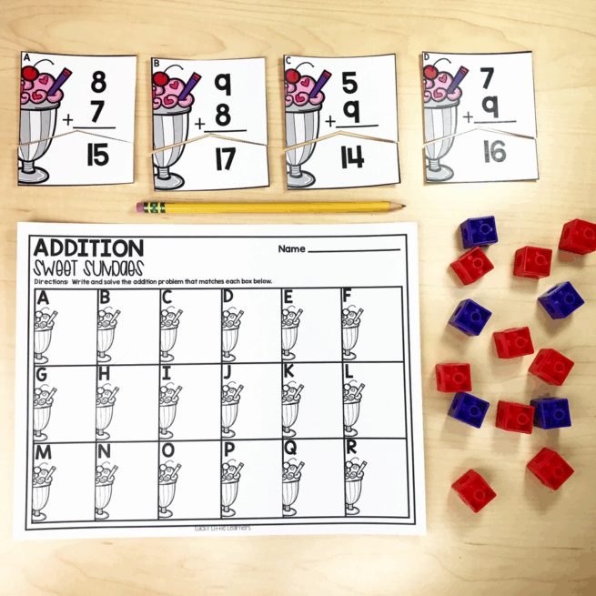 February Math Centers and Activities for 1st Grade - Lucky Little Learners