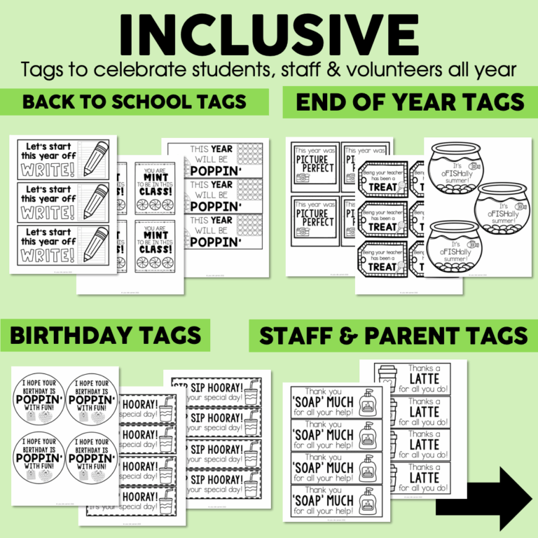 Back to School Gift Tags | Students Teacher Staff Gift Tags | Editable ...