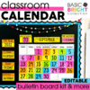 Classroom Calendar Set | Editable Printable Classroom Calendar | Basic ...