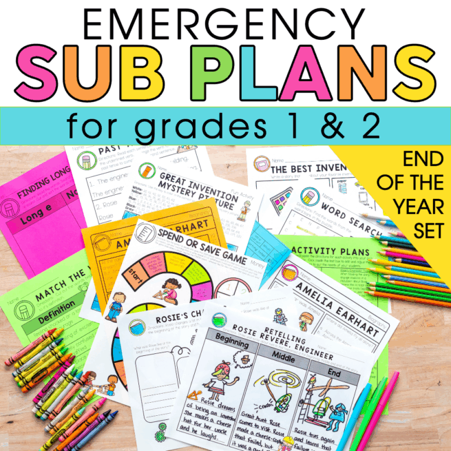 Emergency Sub Plans for End of the Year - Lucky Little Learners