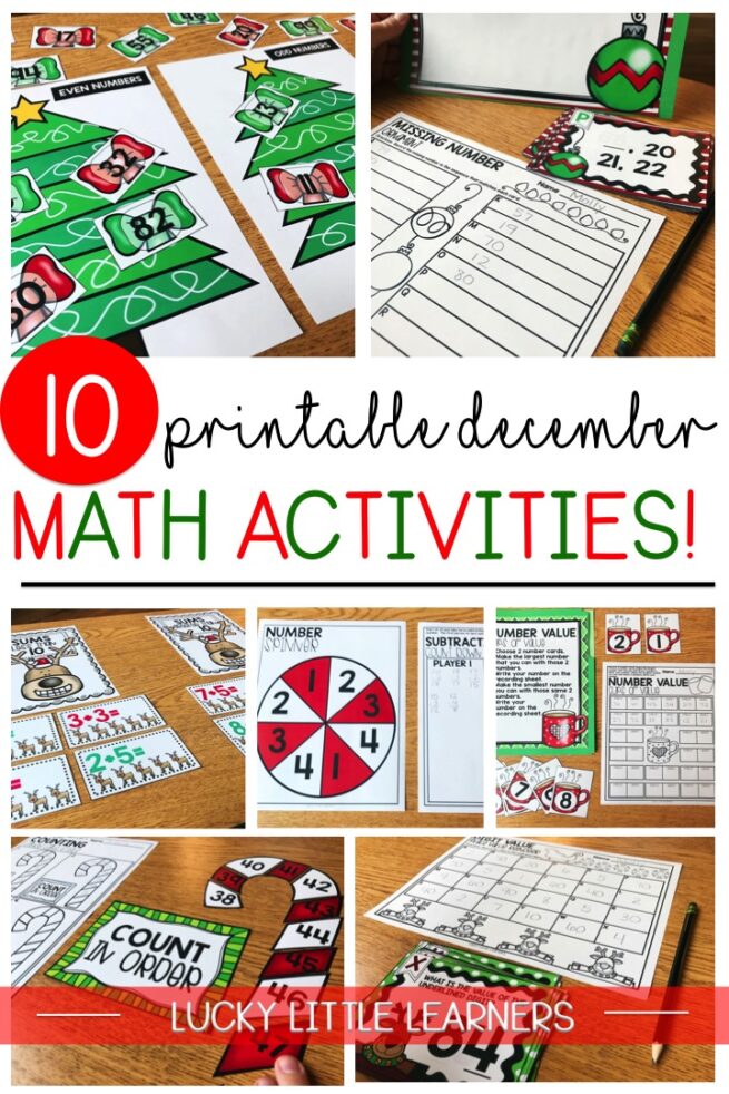 December Math Centers and Activities for 1st Grade - Lucky Little Learners