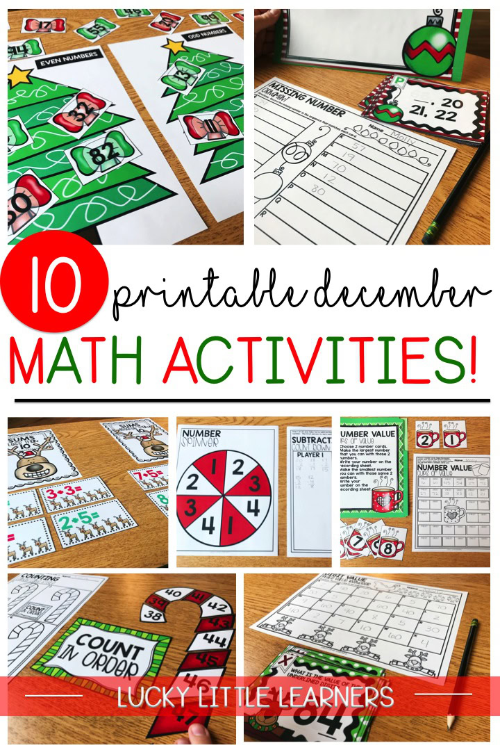 December Math Centers and Activities for 1st Grade - Lucky Little Learners