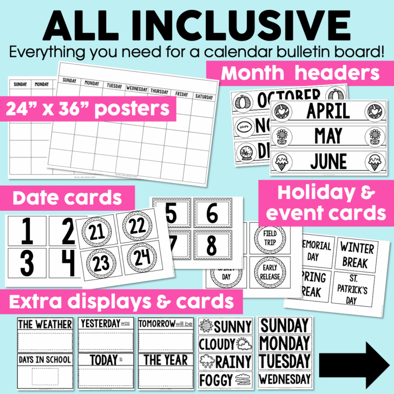 Classroom Calendar Set | Editable Printable Classroom Calendar | Basic ...
