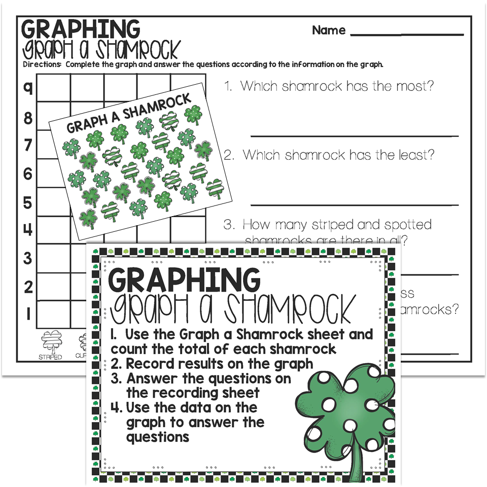 1st Grade March Math Center - Graphing - Lucky Little Learners
