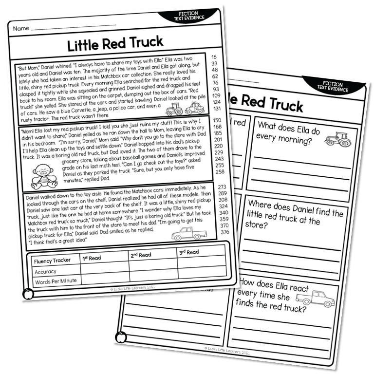 2nd Grade Fiction Text Evidence and 5 W's Reading Passage - The Little ...