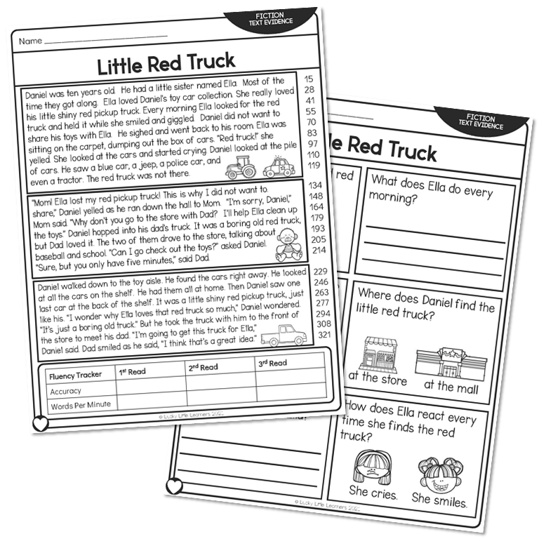 2nd Grade Fiction Text Evidence and 5 W's Reading Passage - The Little ...