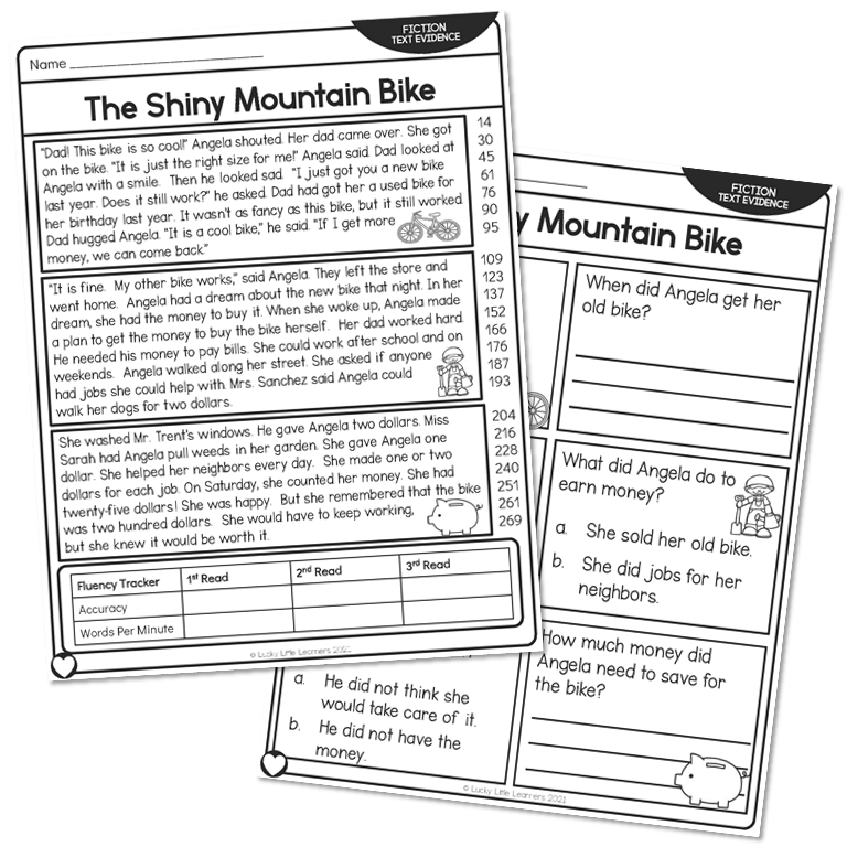 2nd Grade Fiction Text Evidence and 5 W's Reading Passage - The Shiny ...
