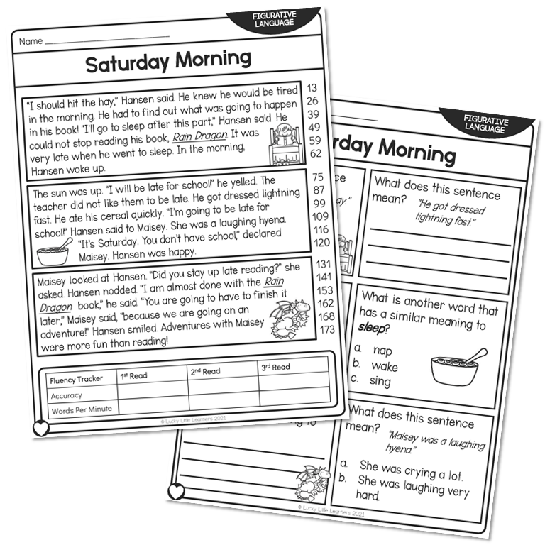 2nd Grade Figurative Language Reading Passage - Saturday Morning - At ...