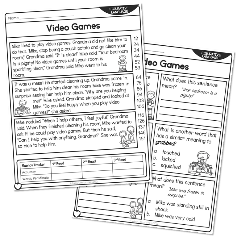 2nd Grade Figurative Language Reading Passage - Video Games - At ...