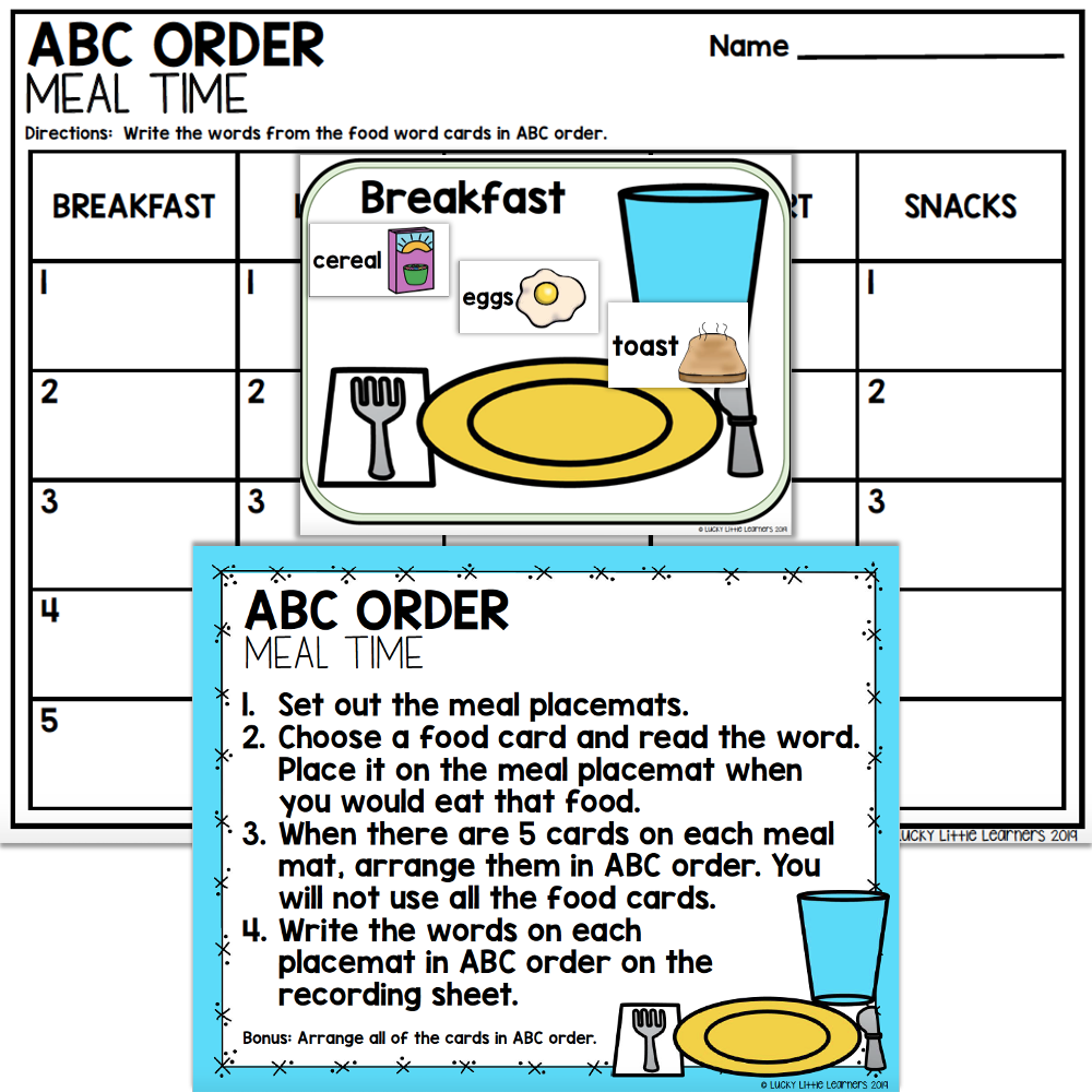 2nd Grade Grammar Center - ABC Order - Lucky Little Learners