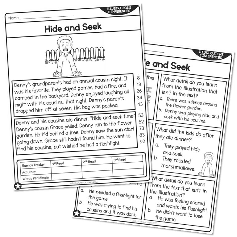 2nd Grade Using Illustrations Making Inferences Reading Passage - Hide ...