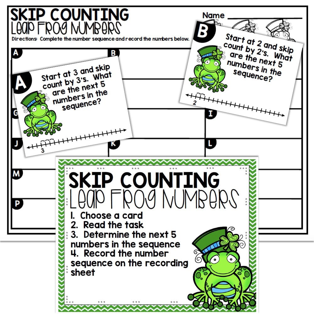 2nd Grade March Math Center - Skip Counting - Lucky Little Learners