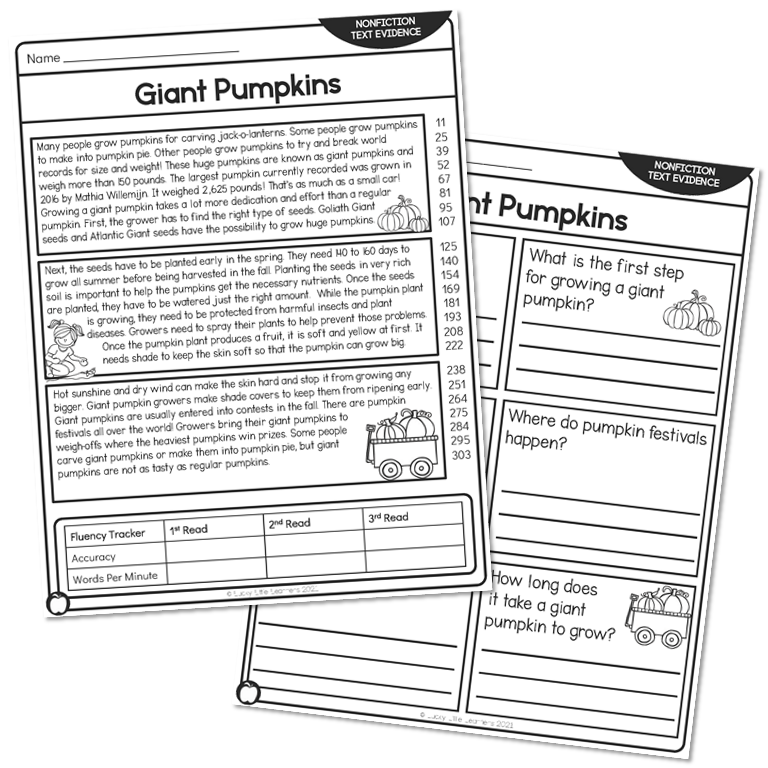 2nd Grade Nonfiction Text Evidence and 5 W's Reading Passage - Giant ...