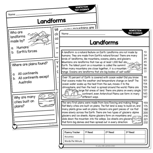 2nd Grade Nonfiction Text Evidence and 5 W’s Reading Passage ...