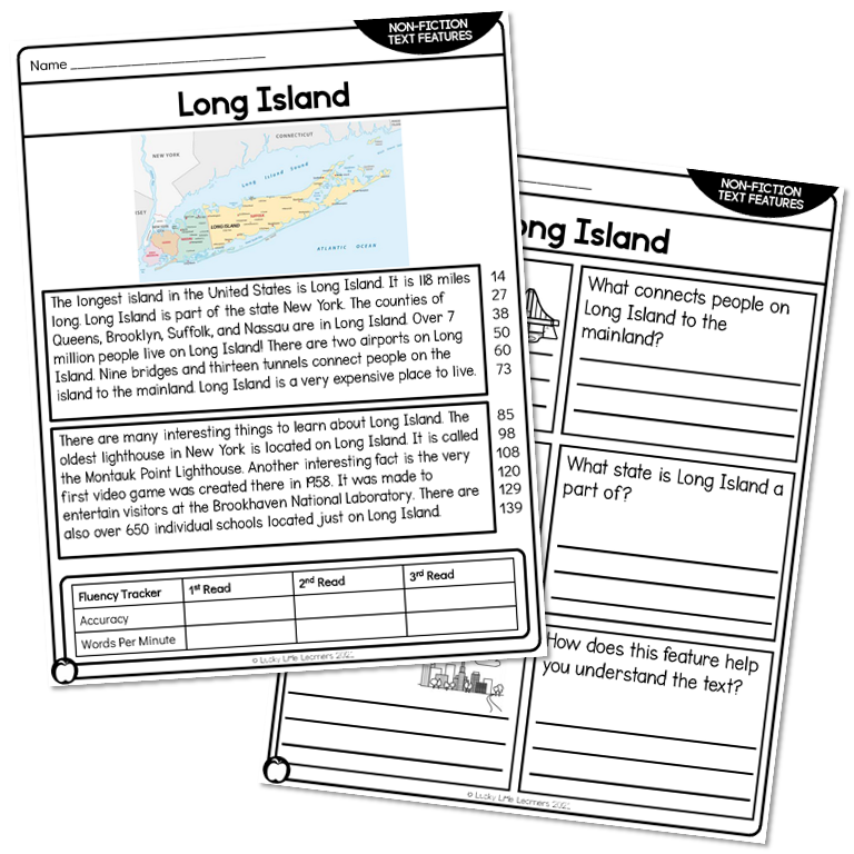 2nd Grade Nonfiction Text Features Reading Passage - Long Island ...