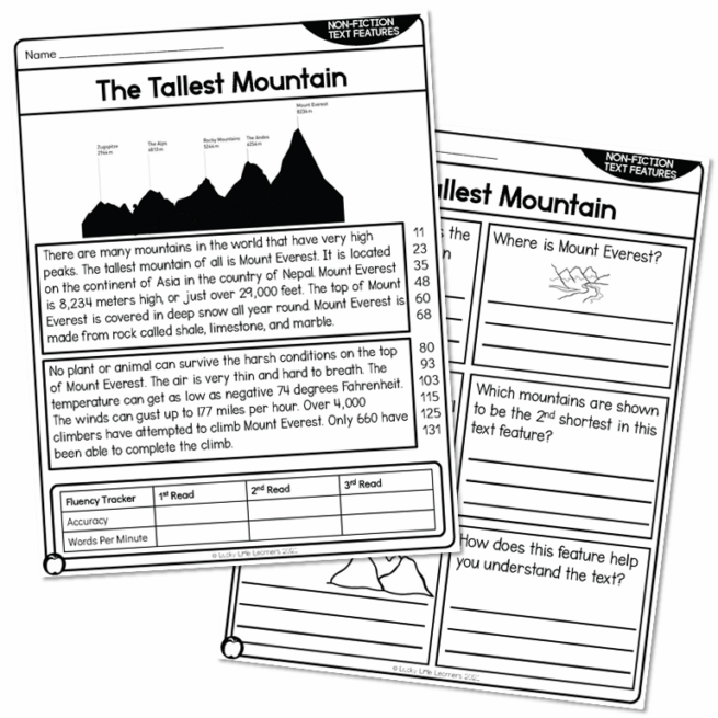 2nd Grade Nonfiction Text Features Reading Passage - The Tallest ...