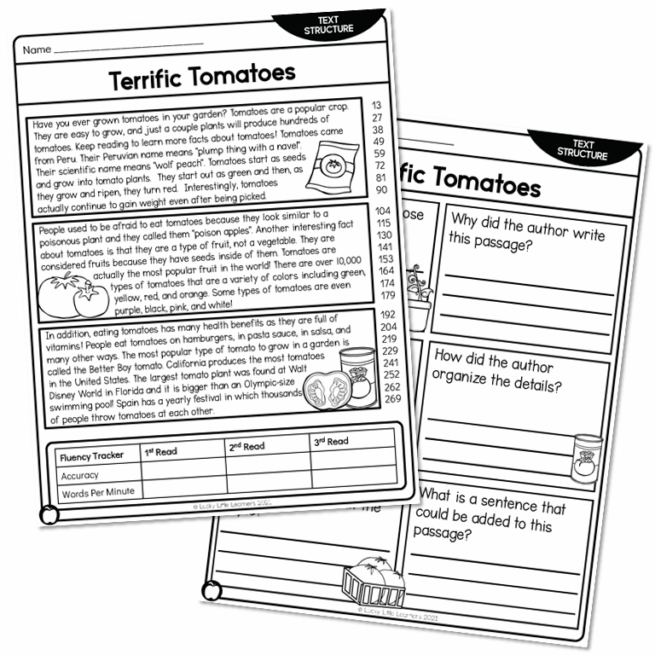 2nd Grade Nonfiction Text Structures Reading Passage - Terrific ...