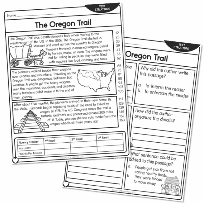 2nd Grade Nonfiction Text Structures Reading Passage - The Oregon Trail ...
