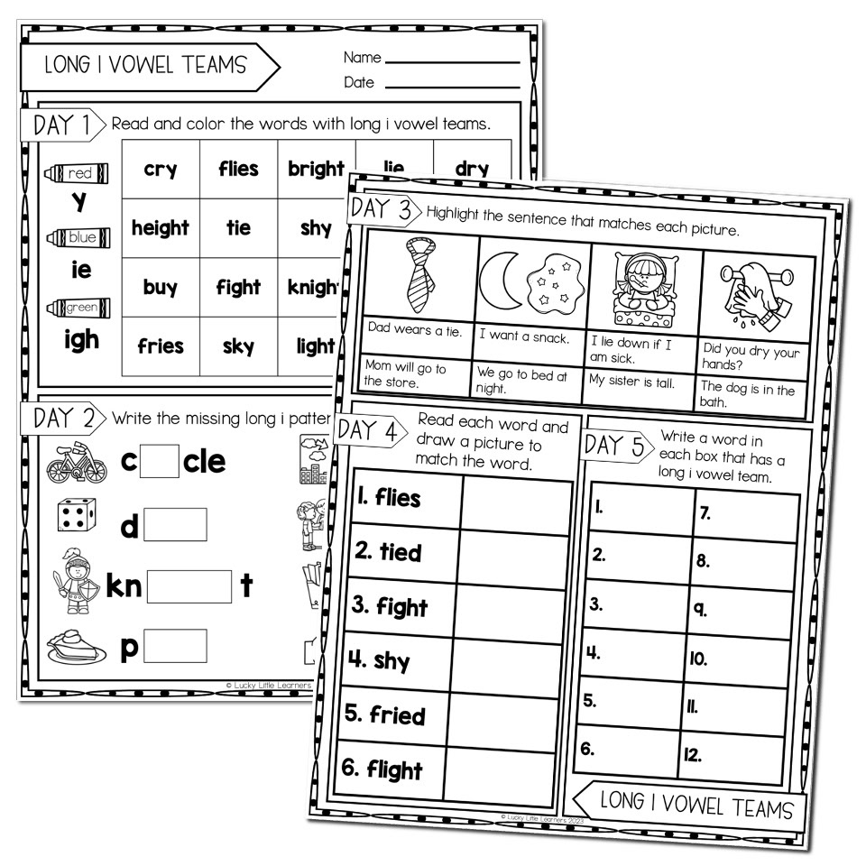 Long Vowel Teams Activities