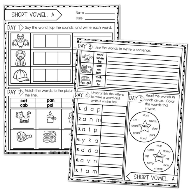2nd Grade Phonics Worksheets - Short Vowel A - Lucky Little Learners