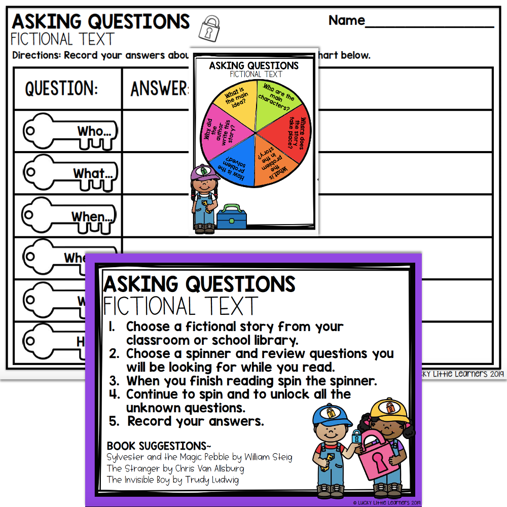 2nd Grade Reading Center - Asking Questions Fiction - Lucky Little Learners