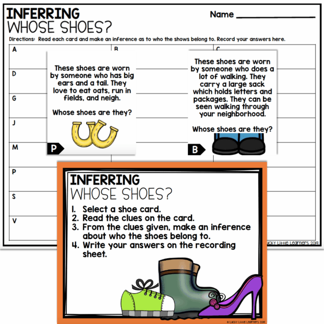 2nd Grade Reading Center - Inferring - Lucky Little Learners