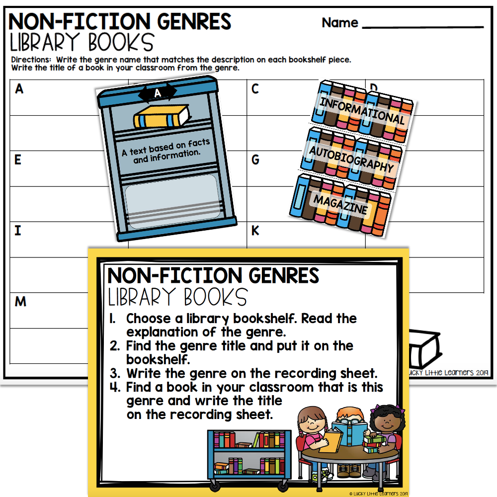 2nd Grade Reading Center - Nonfiction Genres - Lucky Little Learners