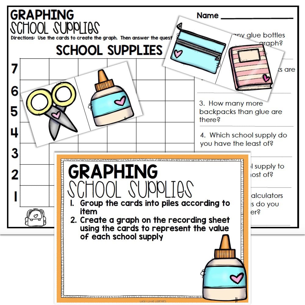 2nd Grade September Math Center - Graphing - Lucky Little Learners