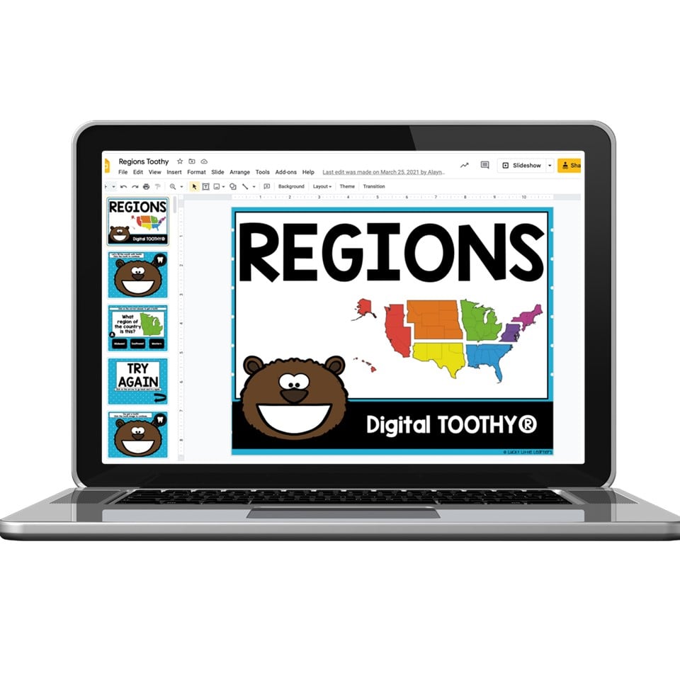 Digital Toothy - Social Studies -2nd Grade - Regions - Lucky Little ...