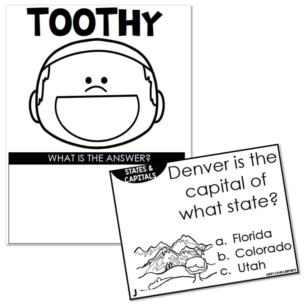 Toothy - Social Studies -2nd Grade - States and Capitals - Lucky Little ...