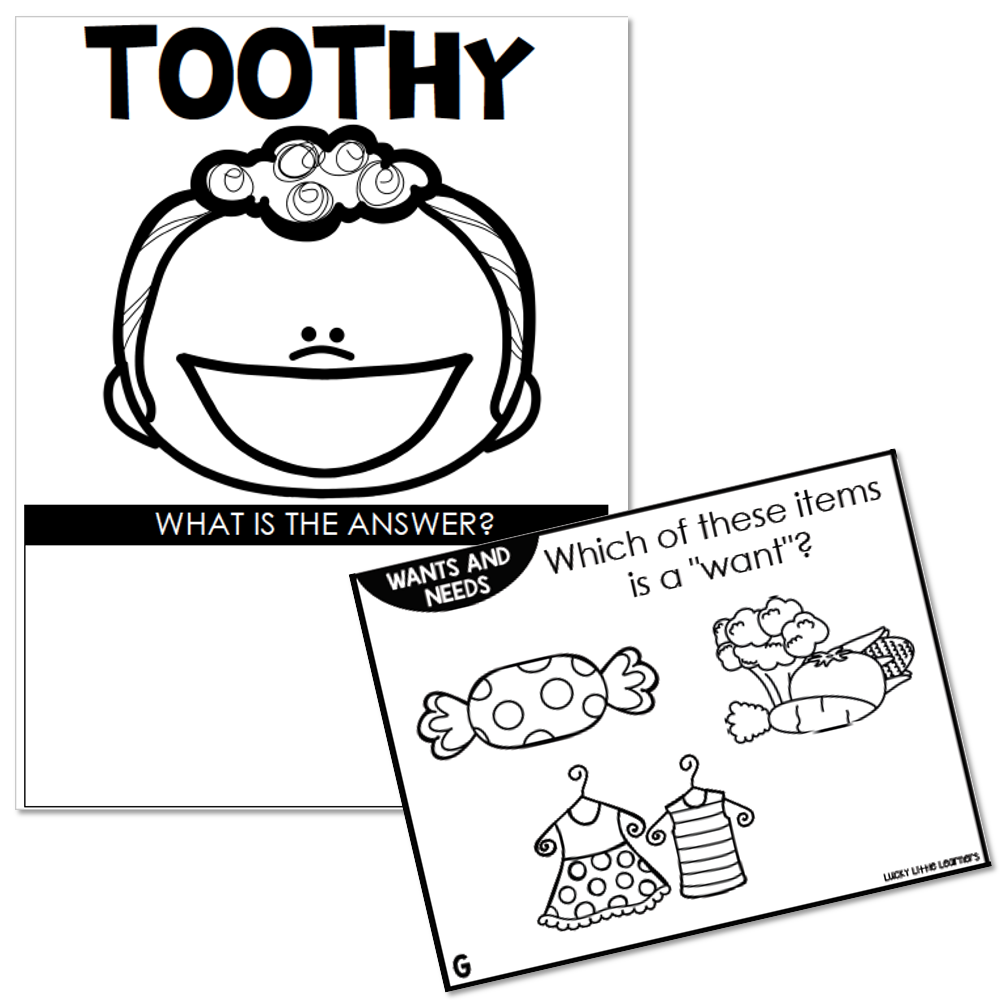 Toothy - Social Studies -2nd Grade - Want and Needs - Lucky Little Learners