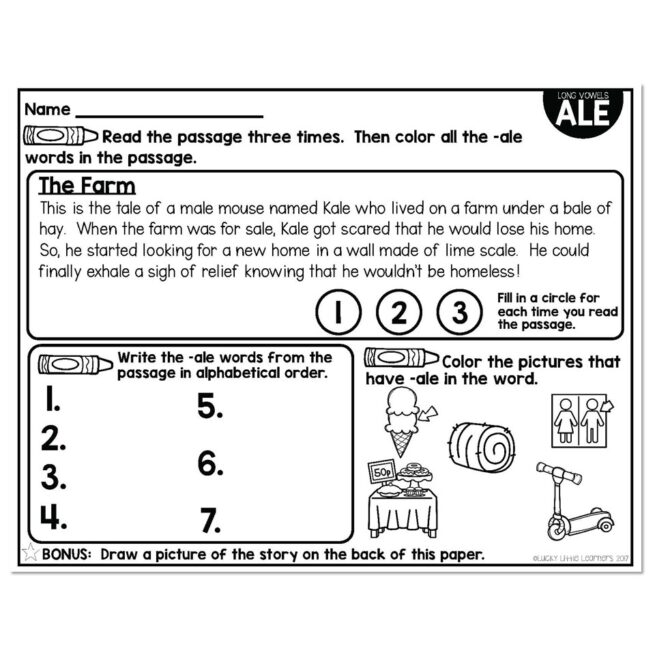 ALE - Long Vowels Phonics Mats 2nd Grade - Lucky Little Learners