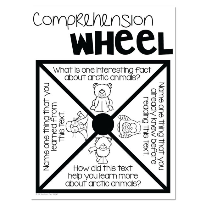 Arctic Animals Unit - Comprehension Wheel - Lucky Little Learners