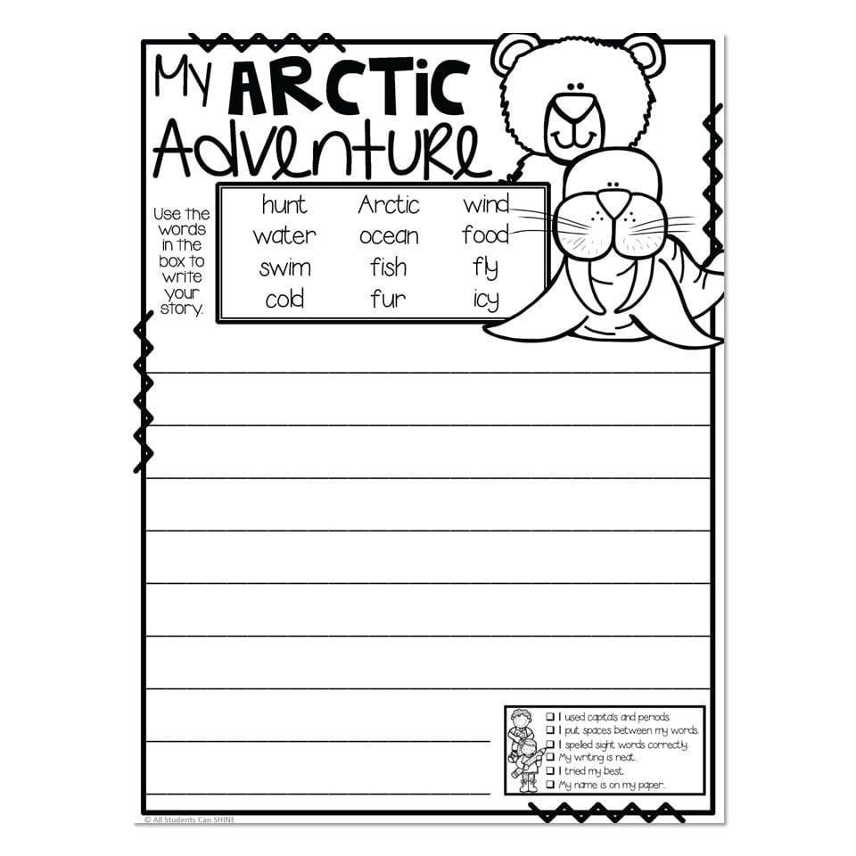 Arctic Animals Unit - Writing with Word Bank - My Arctic Adventure ...