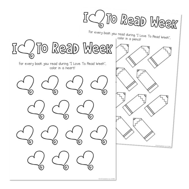 Bookworm Craftivity - I Love to Read Week - Book Chart - Lucky Little ...